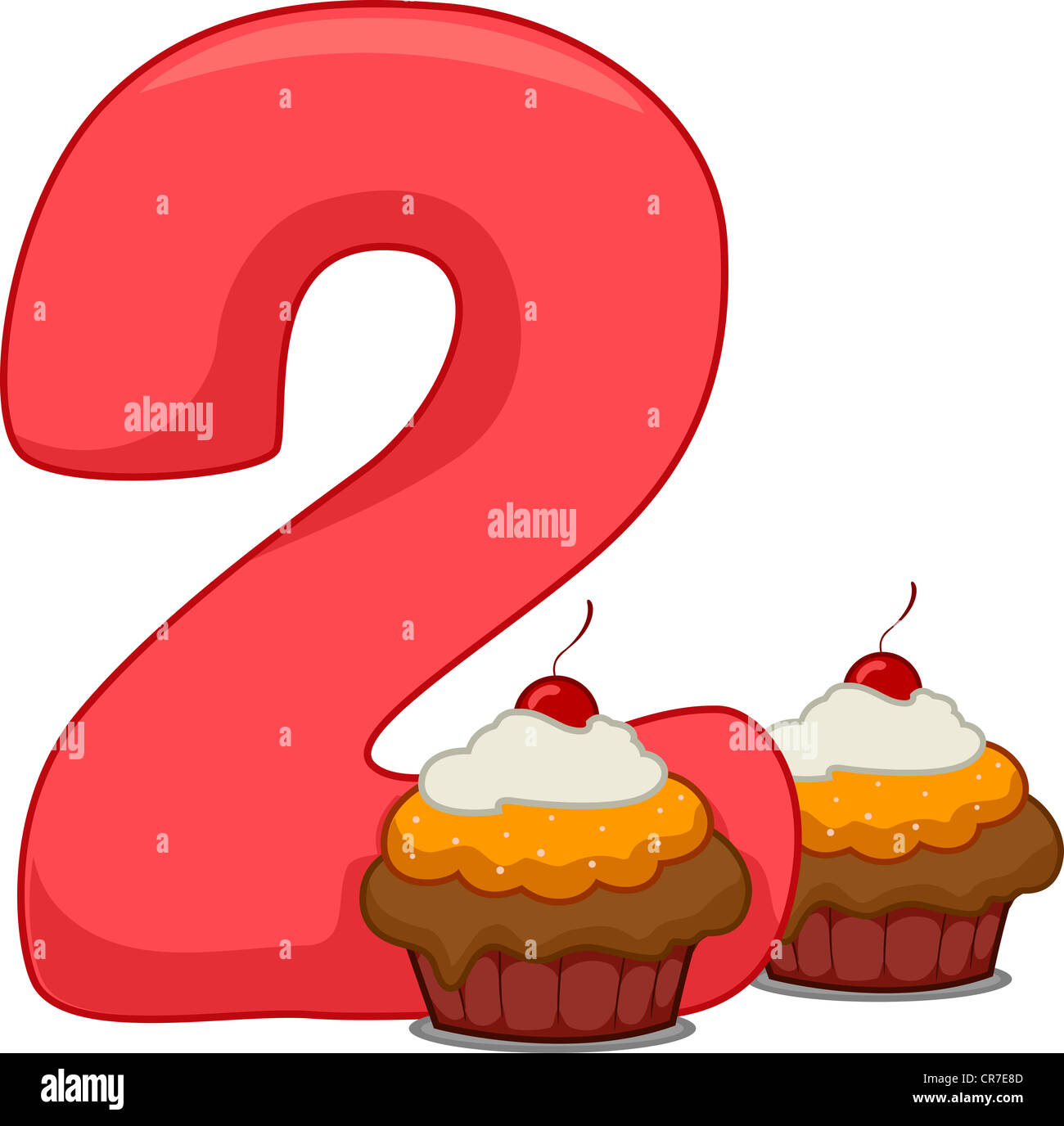 Illustration Featuring the Number 2 Stock Photo - Alamy