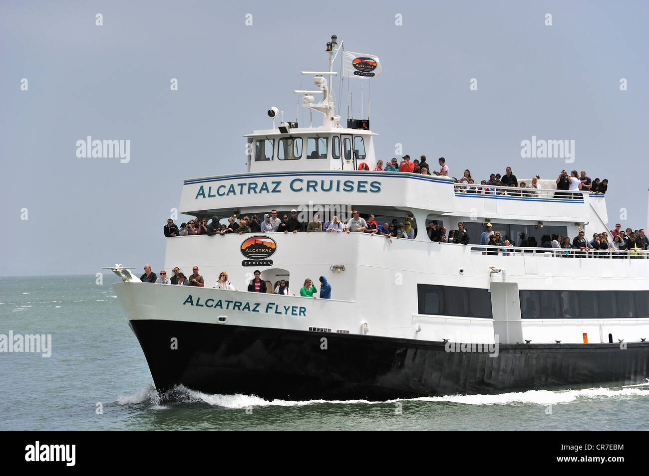 Ferry to Alcatraz Island, San Francisco, California, USA Stock Photo ...