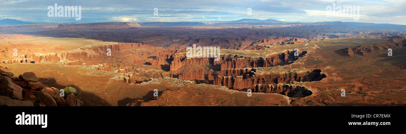 Panoramic view, Grand View Point Overlook in the evening light ...