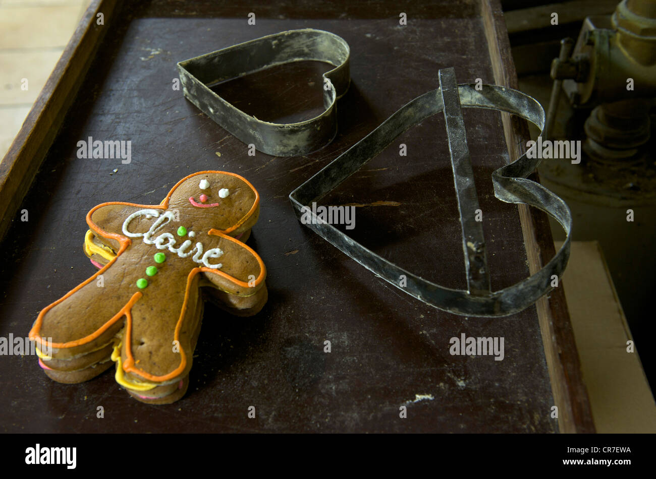 France, Bas Rhin, Gertwiller, fabric of gingerbread house Lips Stock ...