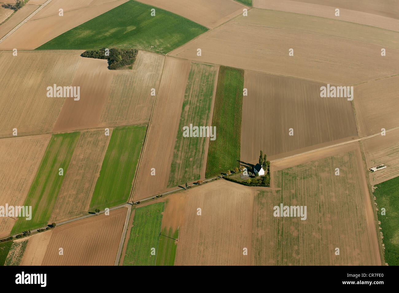 Aerial view, small chapel near Muenstermaifeld, Mertloch, Eifel ...