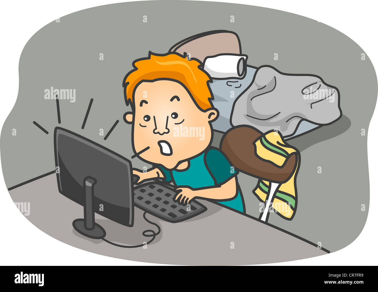 Computer Addict Cartoon