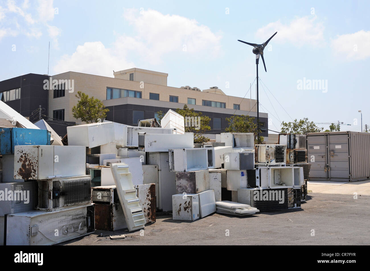 A section in a civic amenity site where used fridges and electrical ...