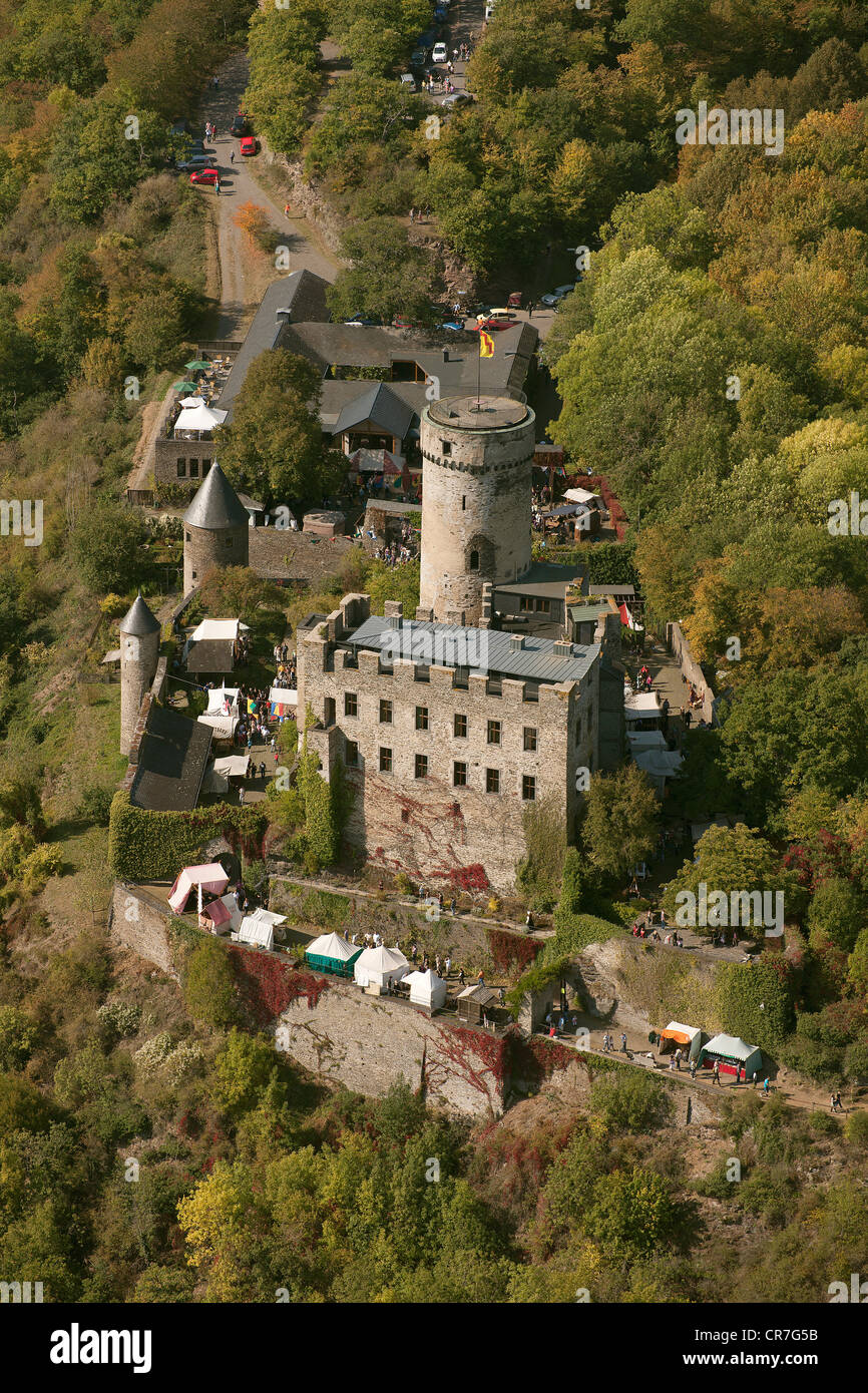 Aerial view, Pyrmont Castle Museum at the knights festival, medieval ...