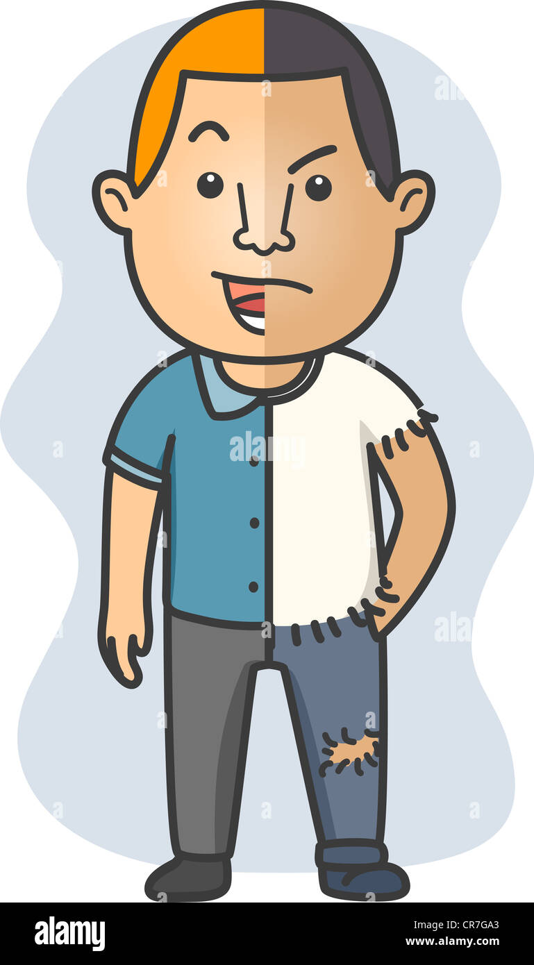 Man split illustration hi-res stock photography and images - Alamy