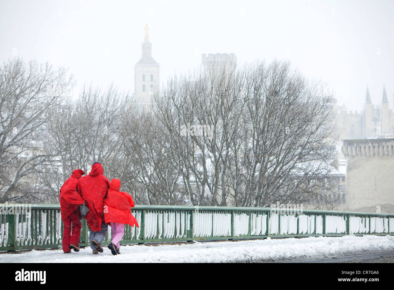 France, Vaucluse, Avignon under the snow Stock Photo - Alamy