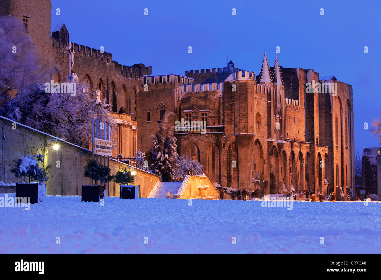 France, Vaucluse, Avignon, Palais des Papes built in the XIVth century ...