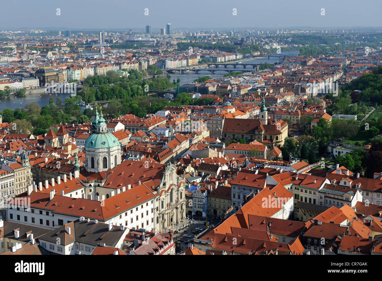 View over the old town of Prague, UNESCO World Heritage Site, Czech ...