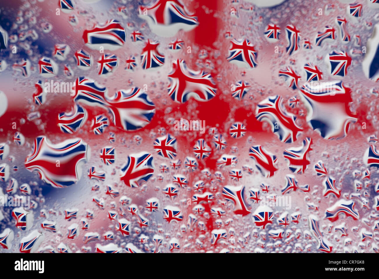 water drop images of Union Jack Flag of the UK Stock Photo - Alamy