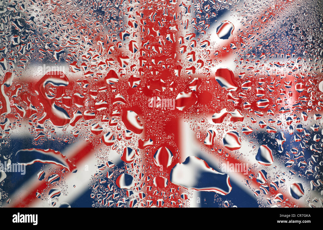 water drop images of Union Jack Flag of the UK Stock Photo - Alamy