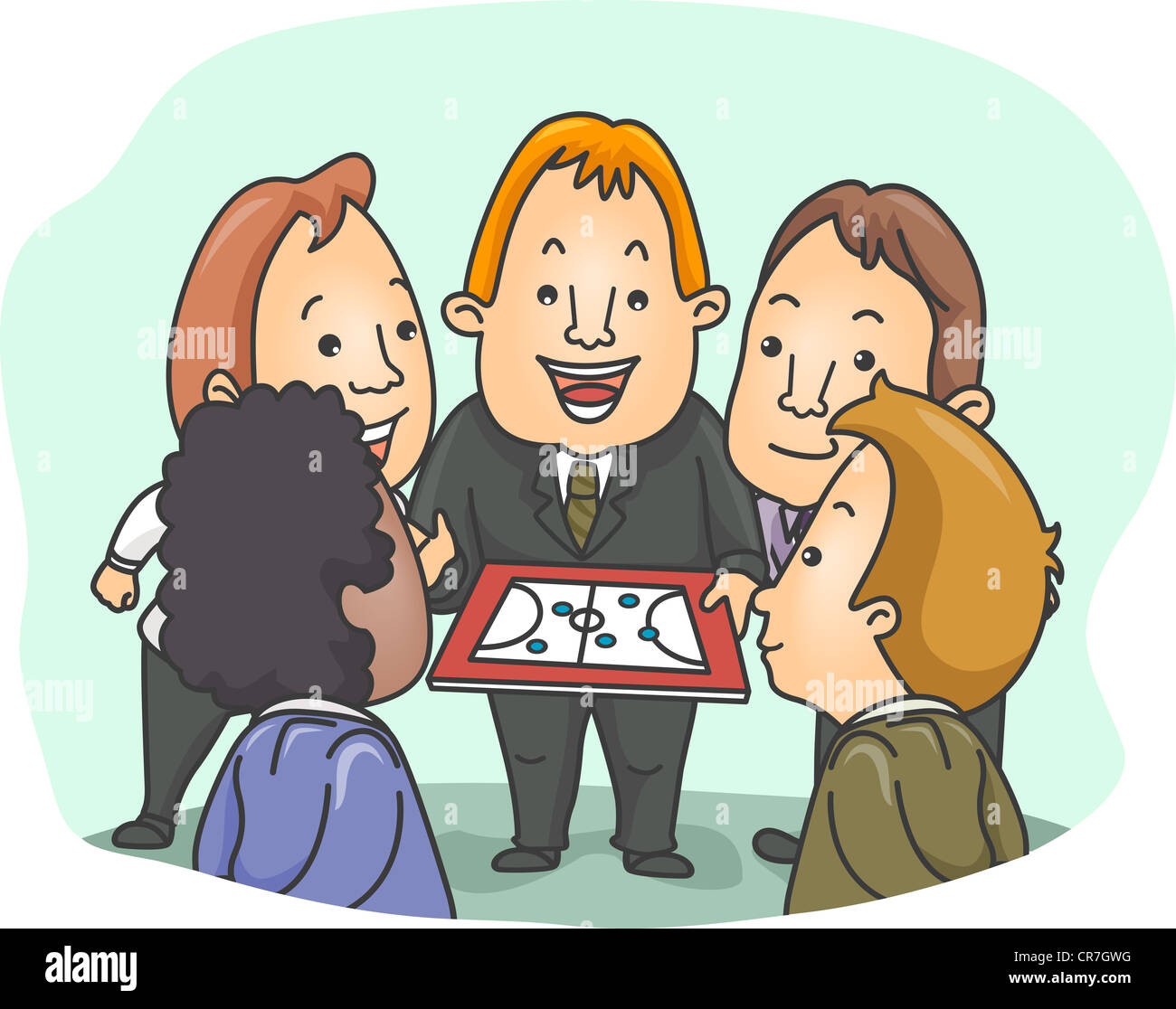 Illustration of a Coach Telling His Subordinates What to Do Stock Photo ...