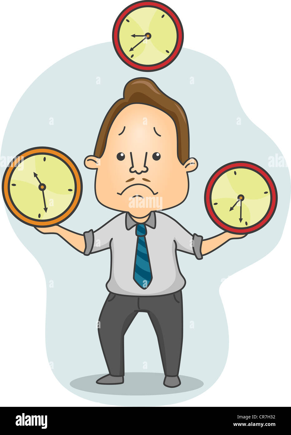 Illustration of a Man Juggling Time Stock Photo - Alamy