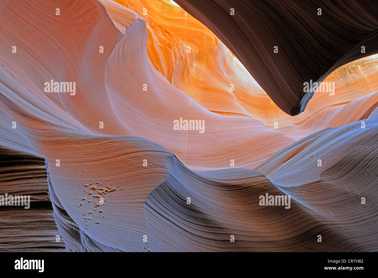 Rock shapes, colors and textures in the Antelope Slot Canyon, Arizona ...