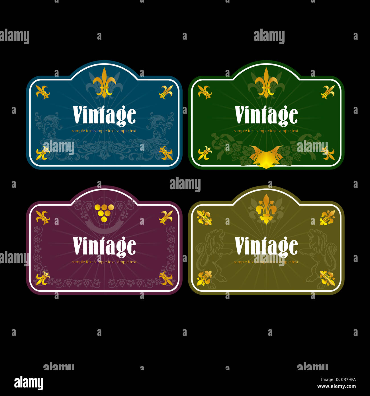 Vintage wine labels set Stock Photo - Alamy