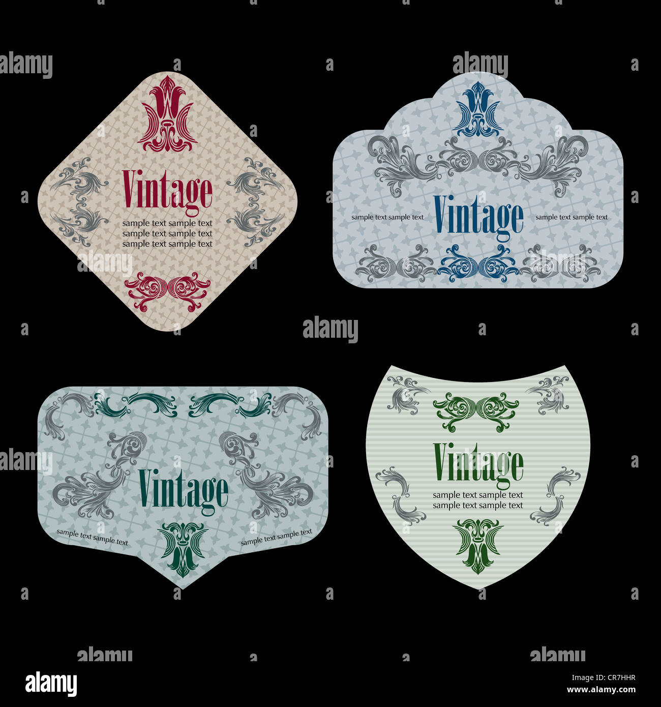 Vintage wine labels set Stock Photo - Alamy