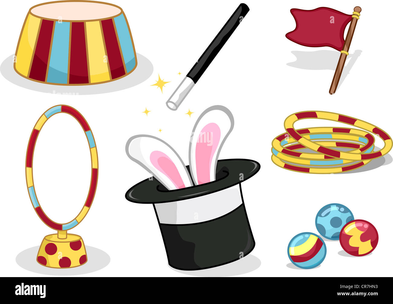Illustration Featuring Circus Related Items Stock Photo - Alamy