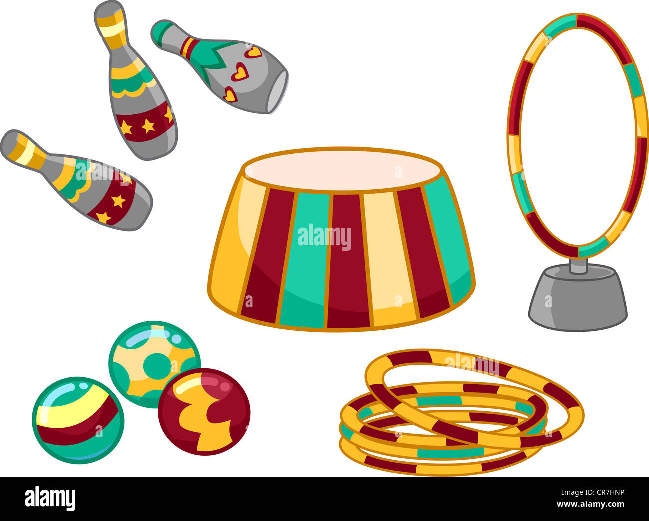 Illustration Featuring Circus Related Items Stock Photo - Alamy