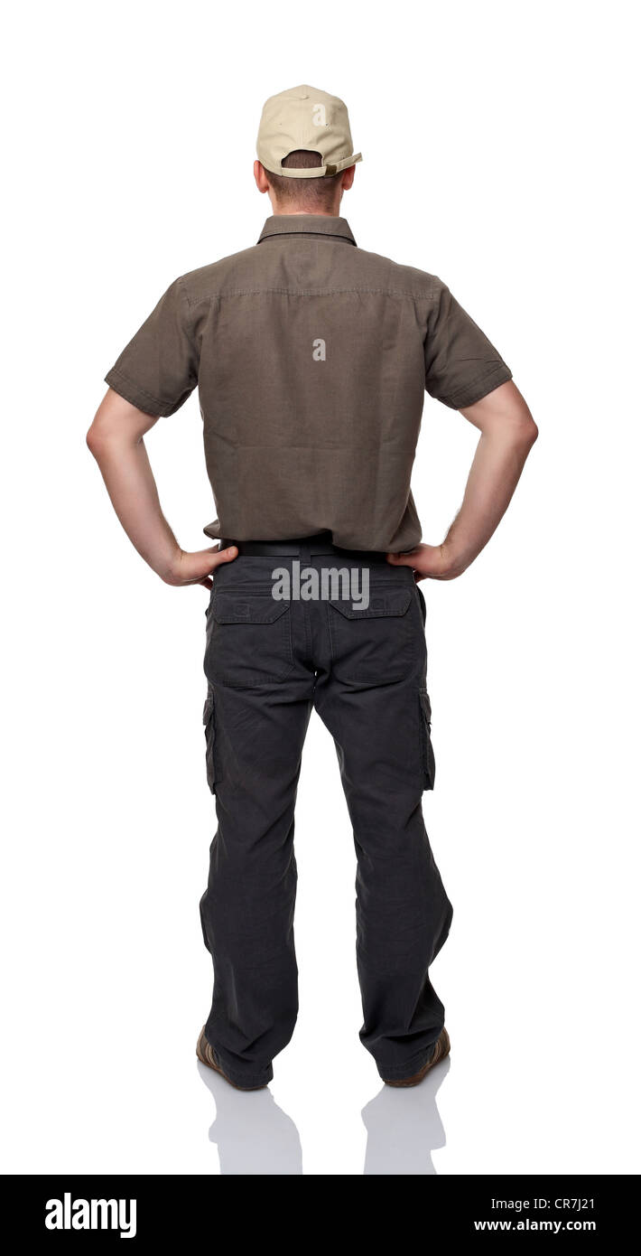 man back view on white background Stock Photo - Alamy