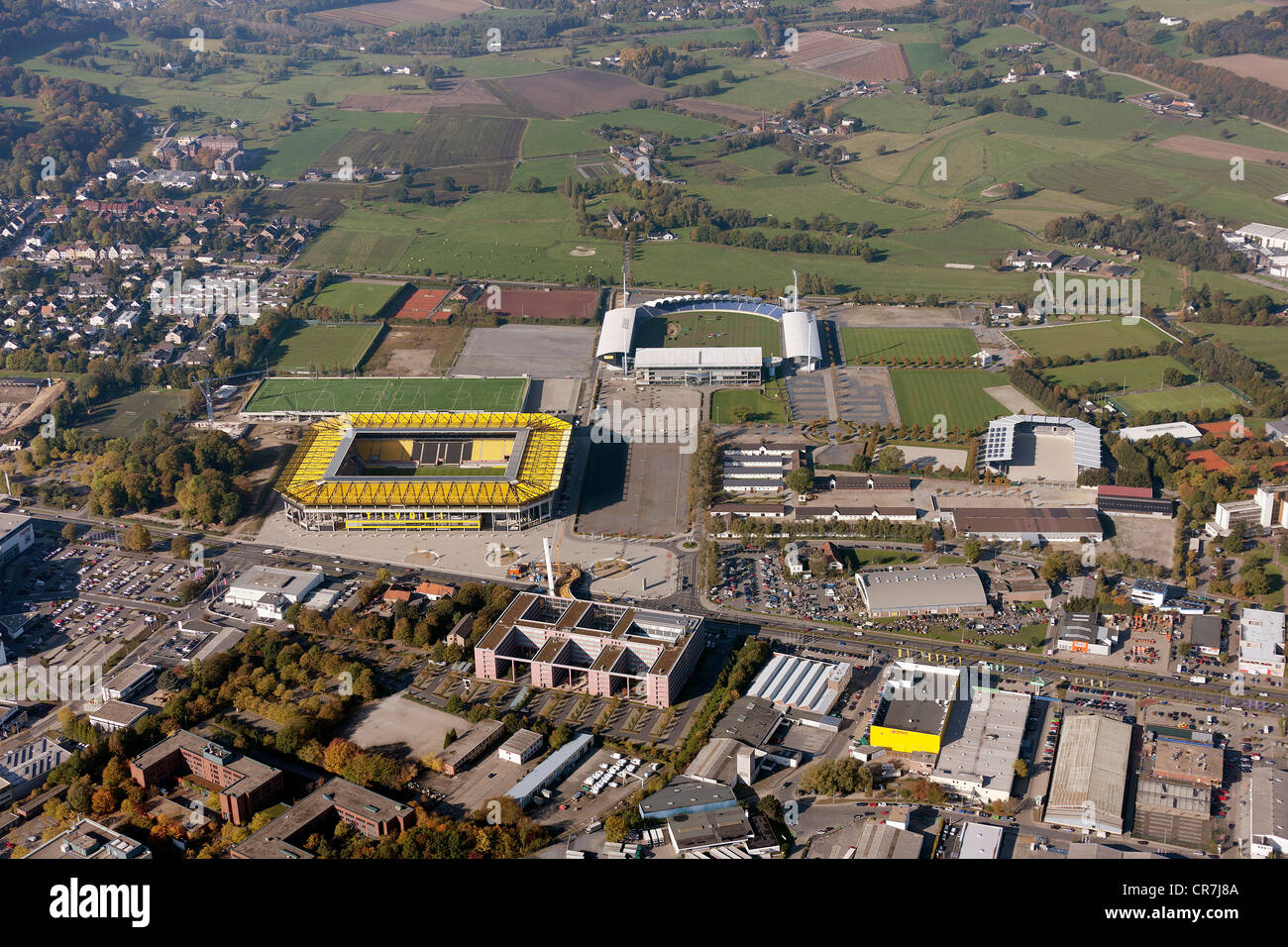 Aerial view, New Tivoli stadium, Alemannia Aachen soccer stadium, built ...