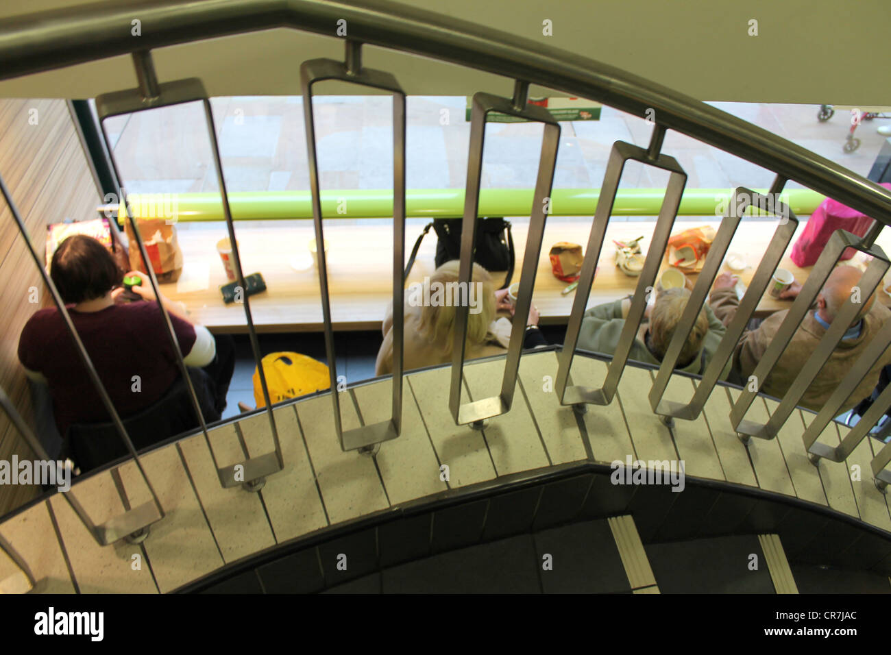 View in Macdonald's onto the stairs Stock Photo - Alamy