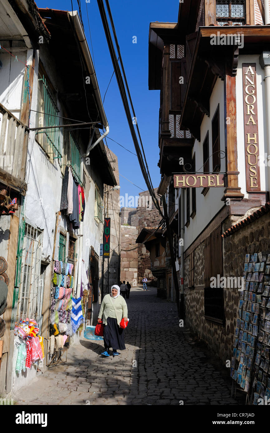 Turkey, Central Anatolia, Ankara, the main street of the citadel in the ...