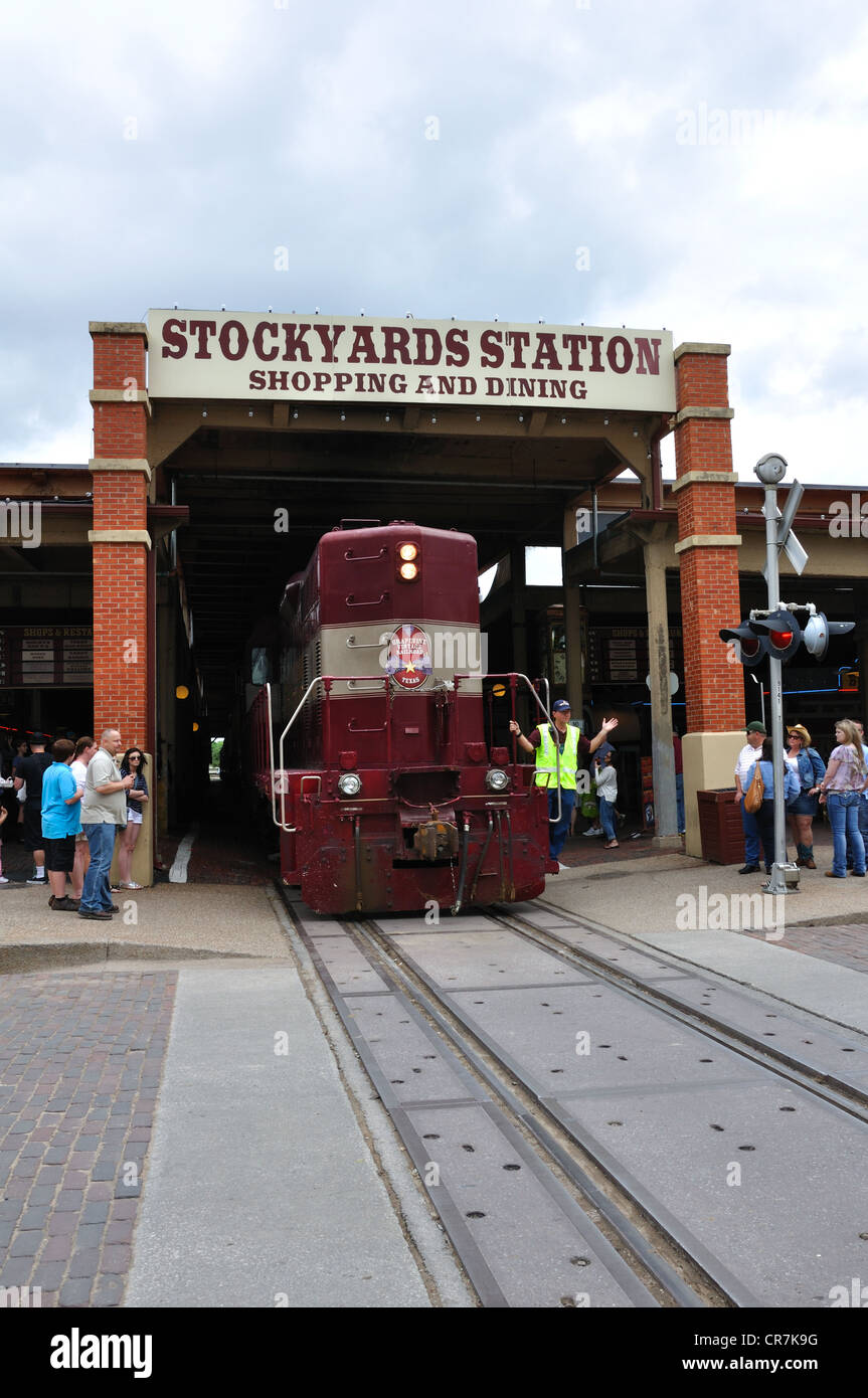 Grapevine Railroad stop at Stockyards Station, Fort Worth, Texas, USA ...
