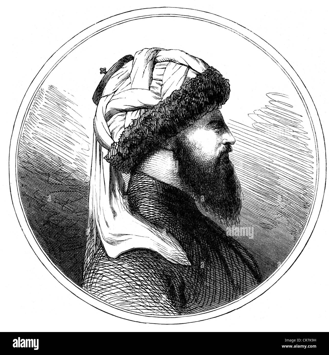 Shamil ben Muhammad, circa 1797 - March 1871, Islamic scholar, portrait ...