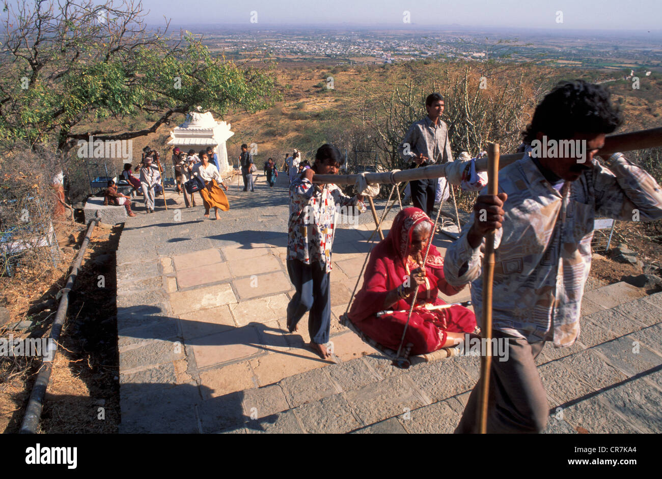 India, Gujarat State, Palitana, the Shatrunjaya Hill, the Jain pilgrims ...
