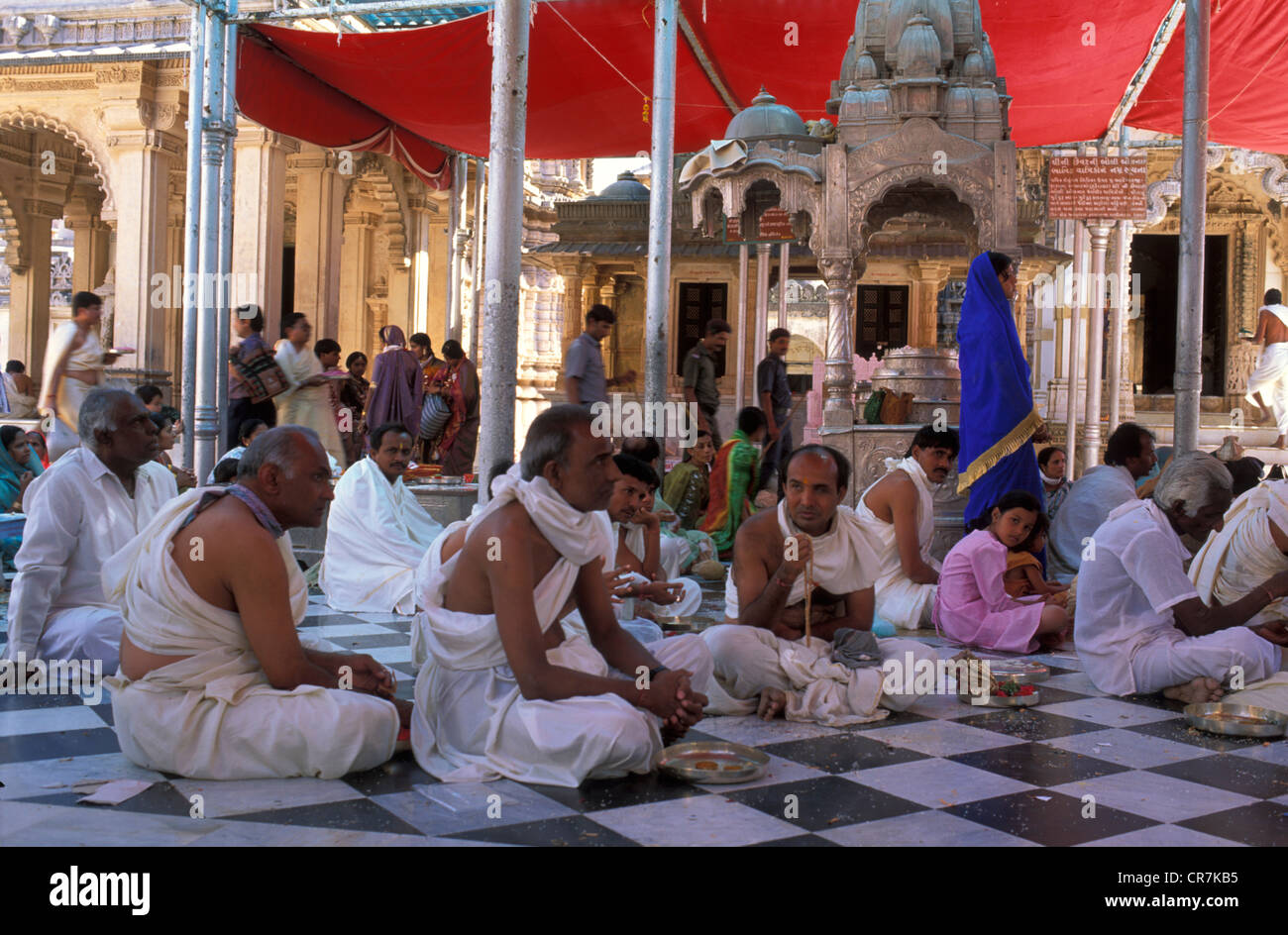 India, Gujarat State, Palitana, Shatrunjaya Hill, one of the main ...