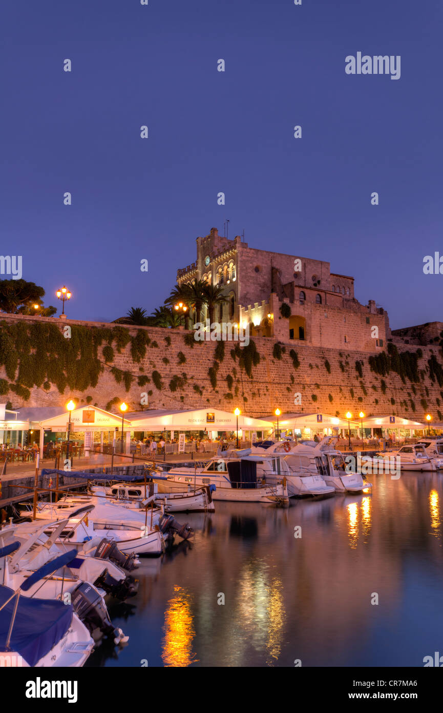 Spain, Balearic Islands, Menorca, Ciutadella, Historic Old Harbour and ...
