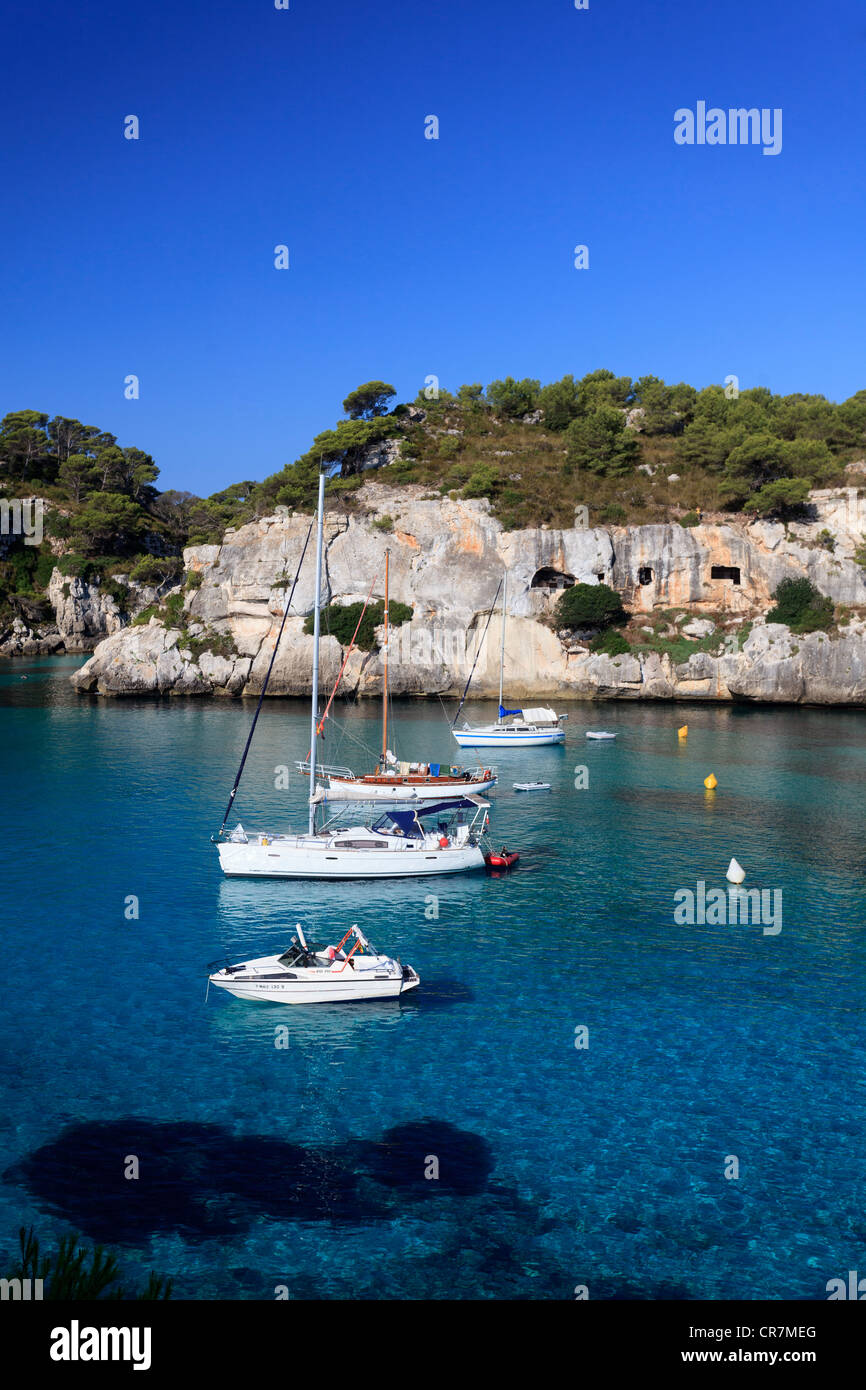Spain, Balearic Islands, Cala Macarella Beach Stock Photo - Alamy