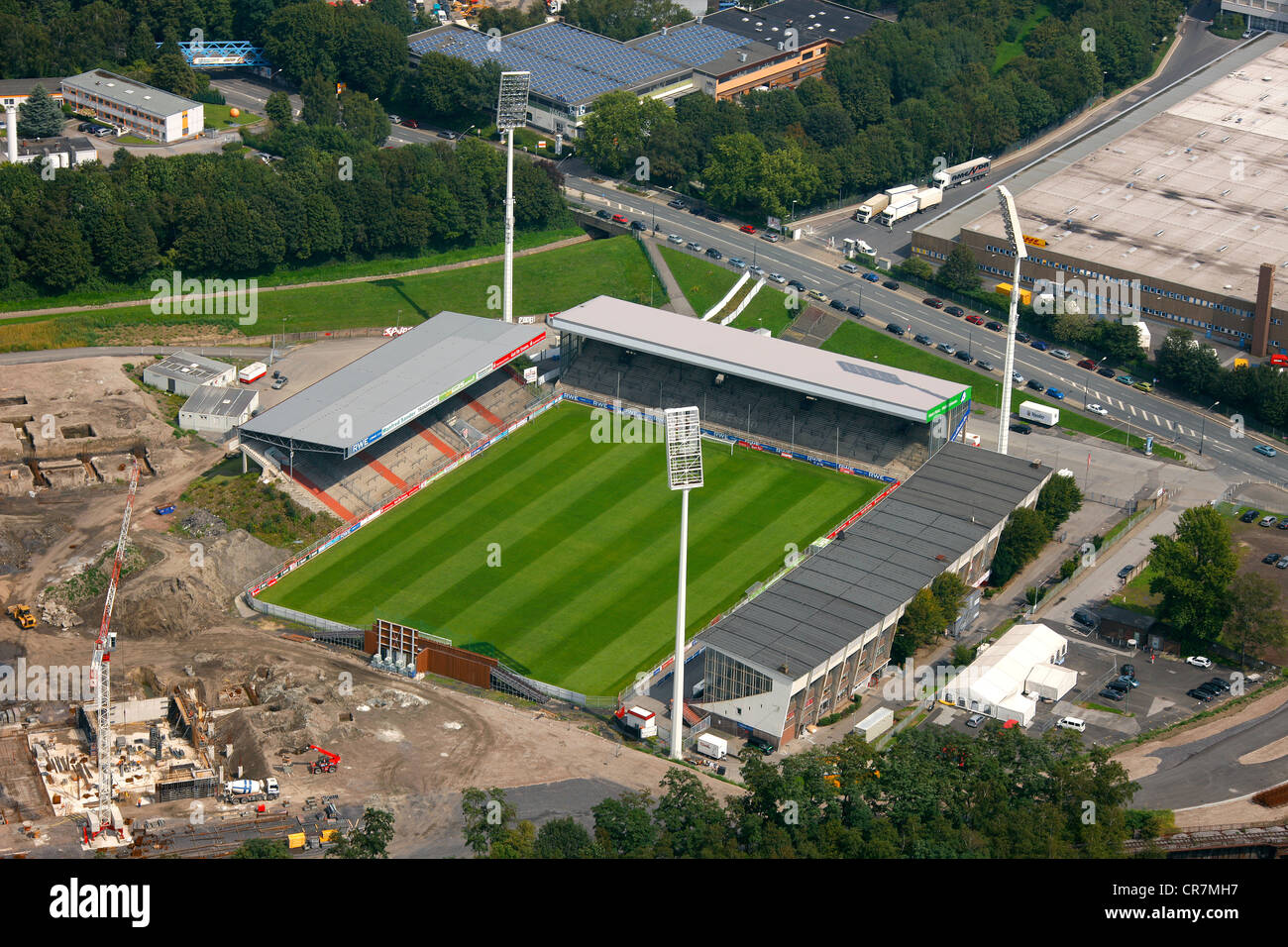 Aerial view, Georg Melches Stadium, Essen, Ruhr area, North Rhine ...