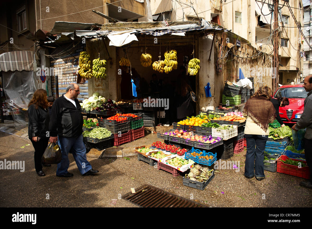 Lebanon, Beirut, Armenian District of Bourj Hammoud, vegetable shop ...