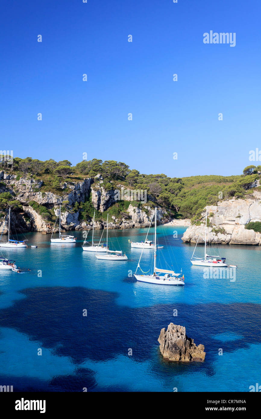 Spain, Balearic Islands, Cala Macarella Beach Stock Photo - Alamy