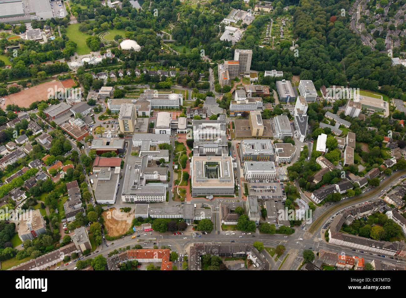Aerial view, Universitaetsklinikum Essen, Essen University Hospital ...