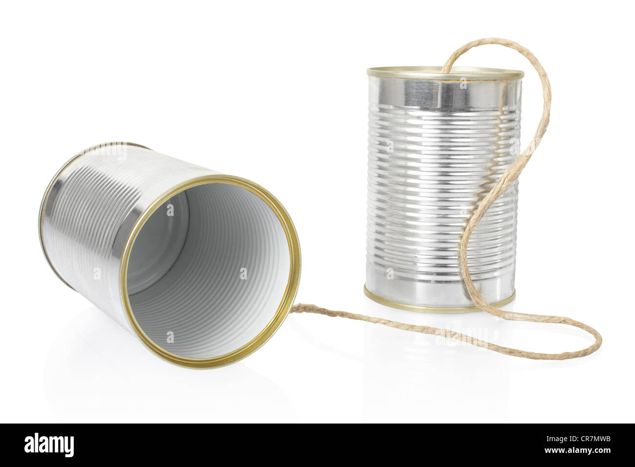 Tin can phone Stock Photo - Alamy