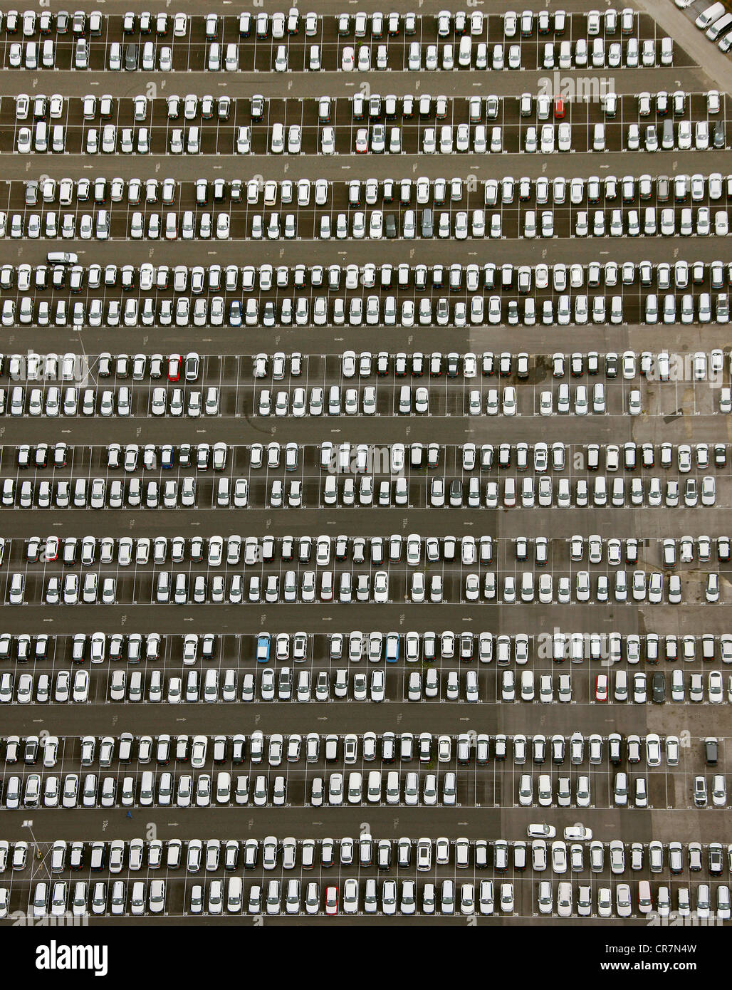 Aerial view, Stauderstrasse car storage area, Essen, Ruhr area, North ...