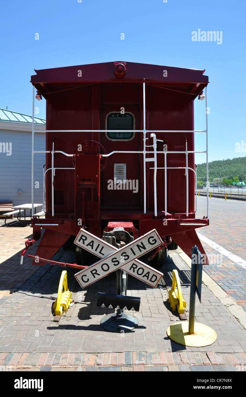 Old train and signs Stock Photo - Alamy