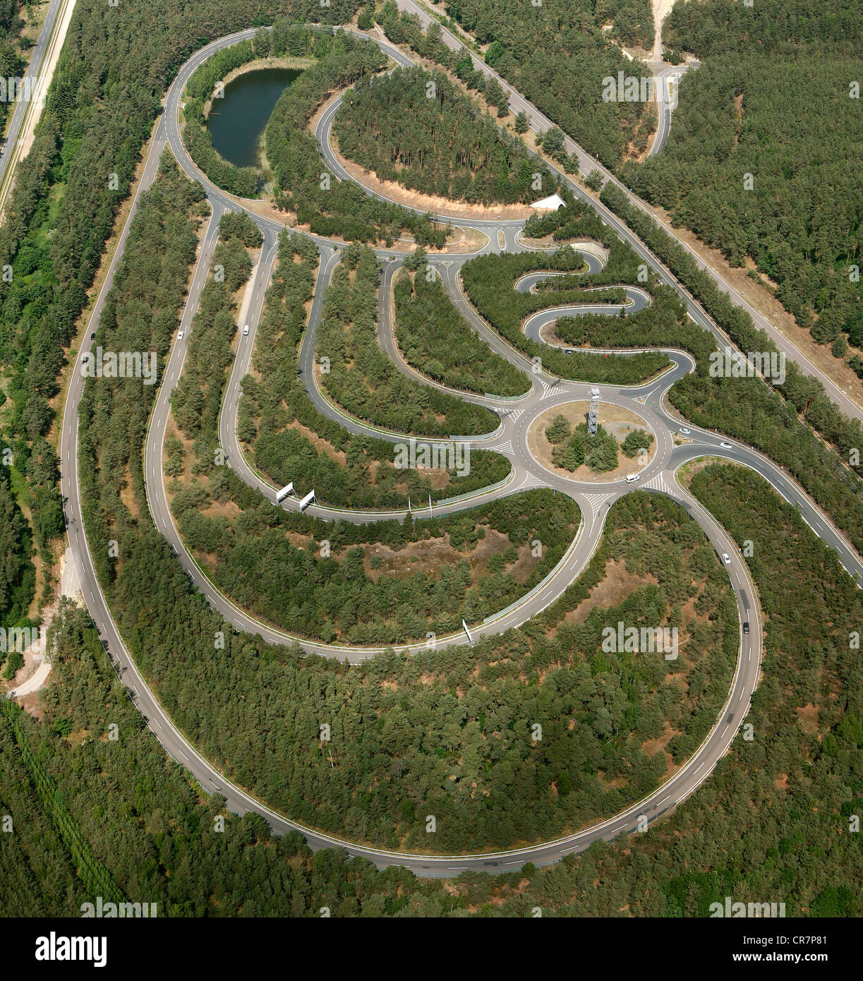 Aerial view, Volkswagen test track, Ehra-Lessien, Gifhorn, Lower Saxony ...