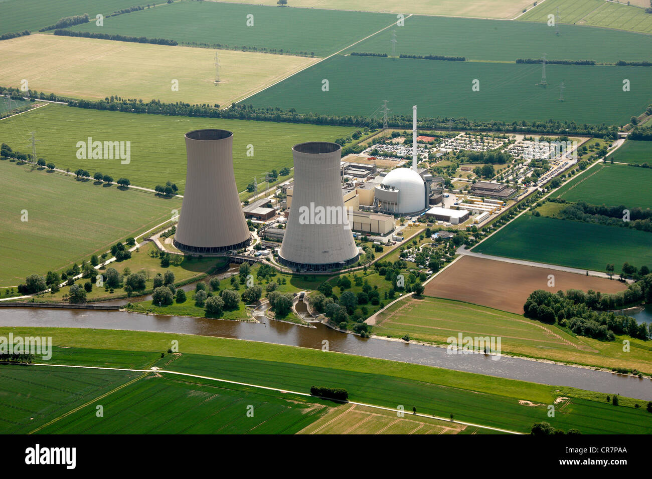 Grohnde nuclear power plant aerial hi-res stock photography and images ...