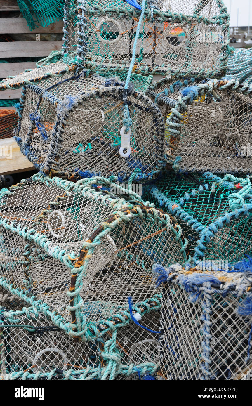 Crab lobster pots creel creels hi-res stock photography and images - Alamy