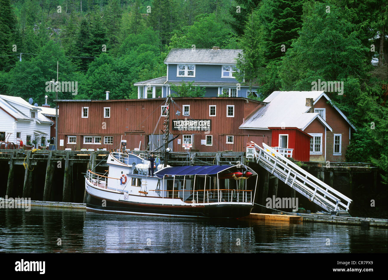 Canada, British Columbia, Vancouver Island, Telegraph Cove, historic ...