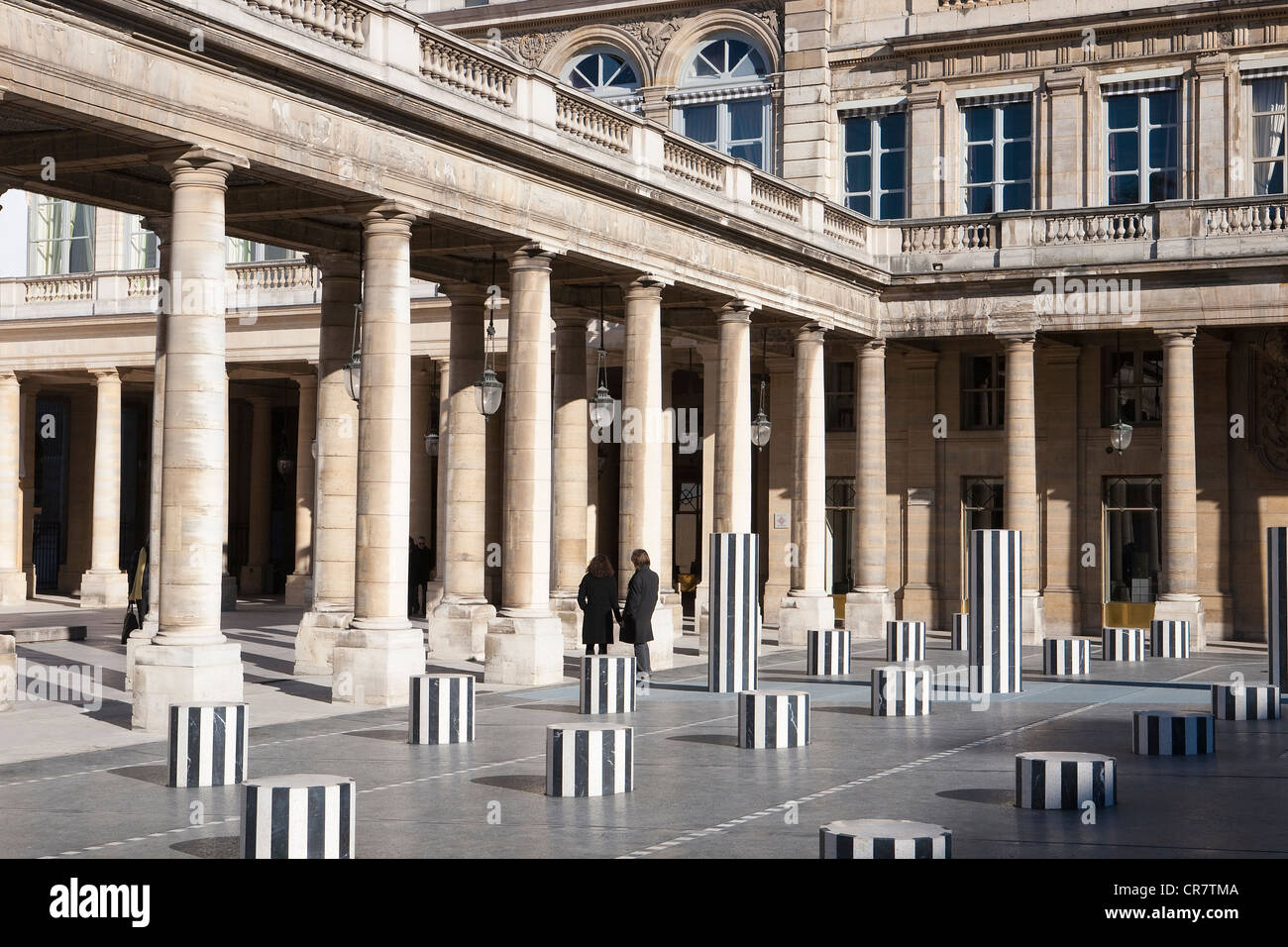 France, Paris, Palais Royal, Buren's Columns Stock Photo - Alamy
