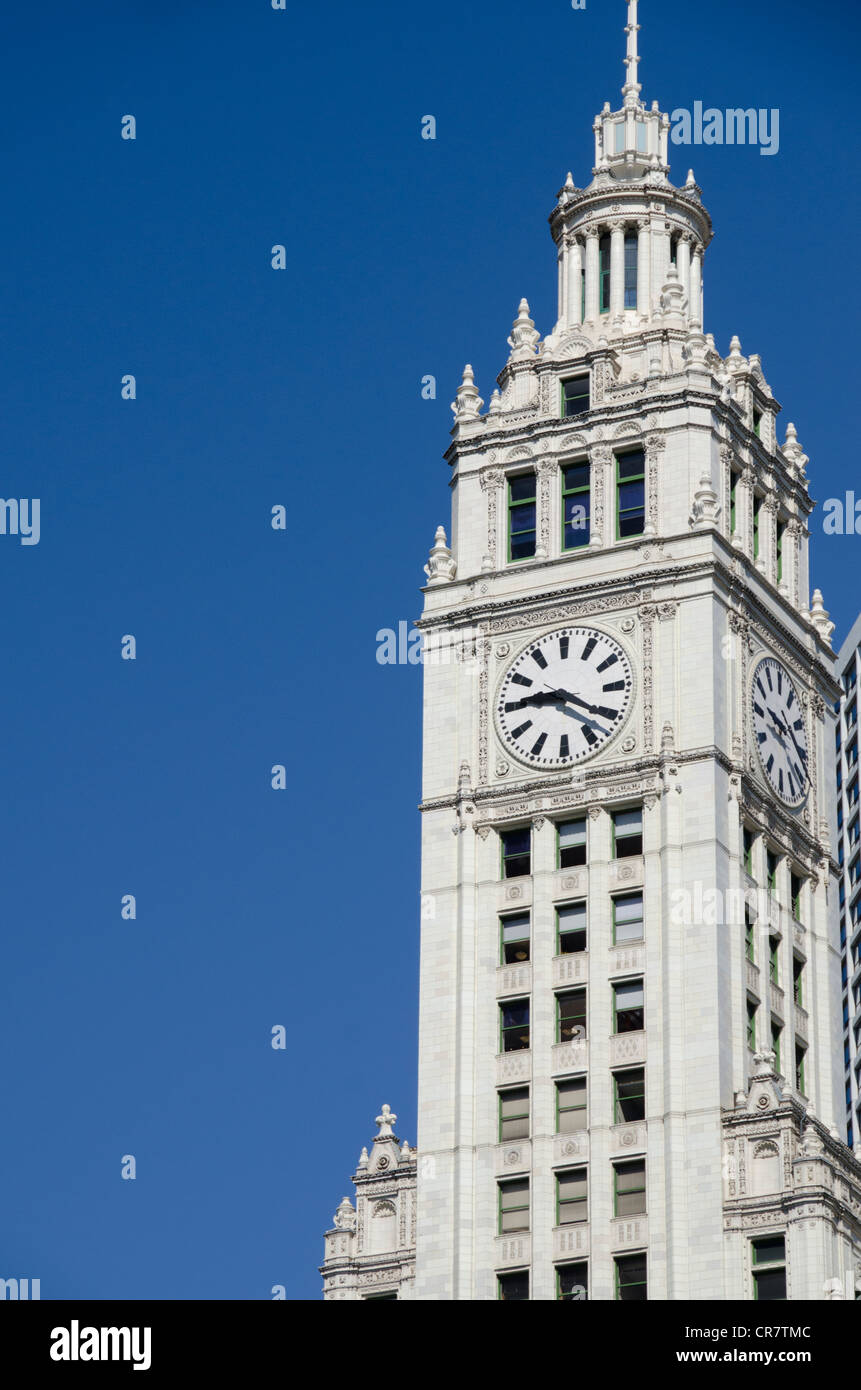 Illinois, Chicago. Historic Wrigley Building, c.1920, located on ...