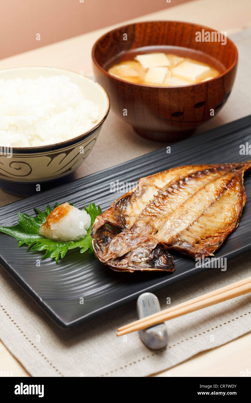Roast fish on table-d'hote Stock Photo - Alamy