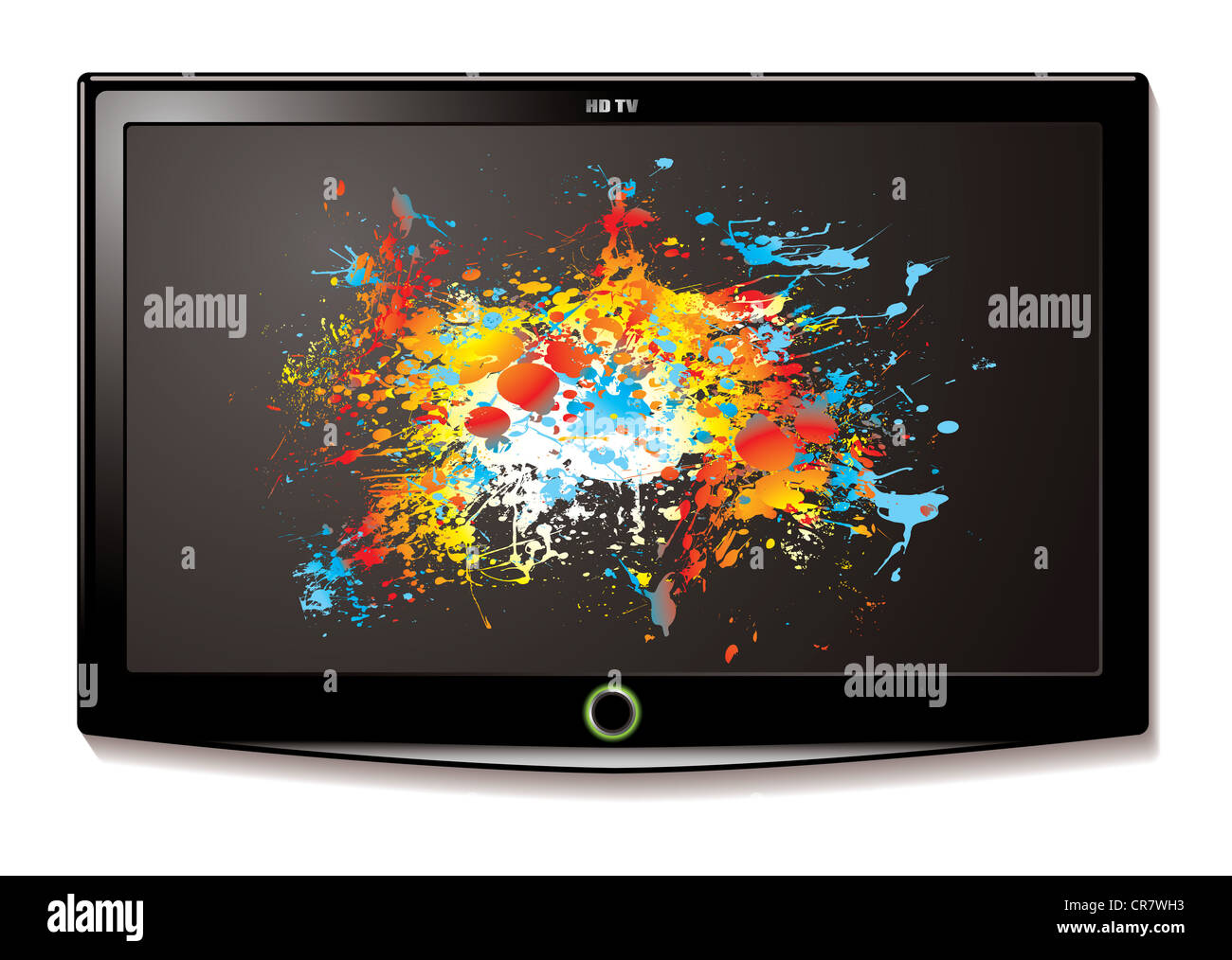 Modern Television screen with bright colour splat element Stock Photo ...