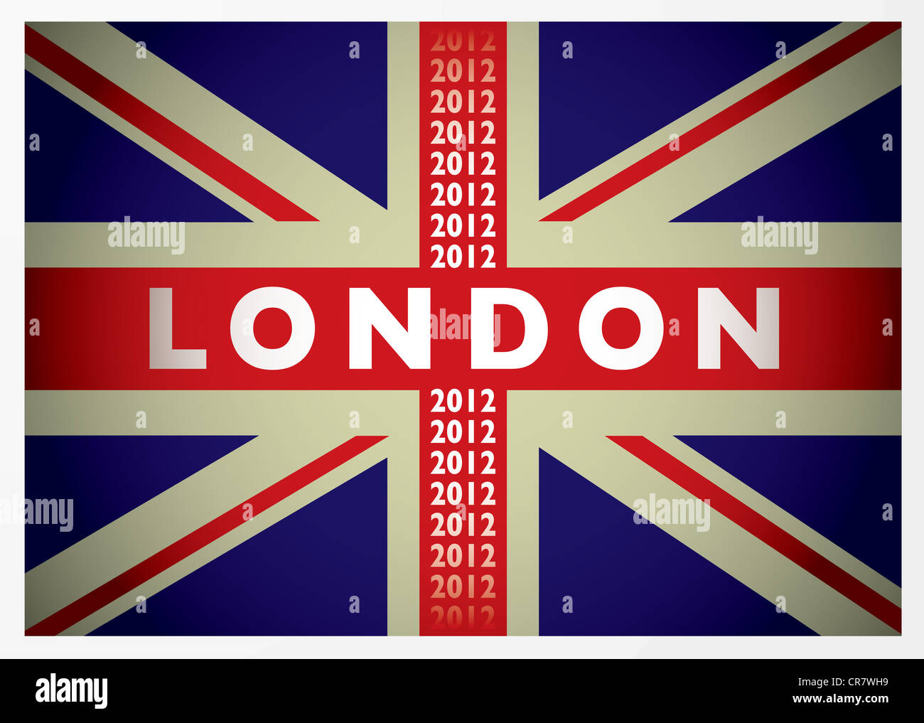 British union flag with london 2012 wording in old fashioned style ...