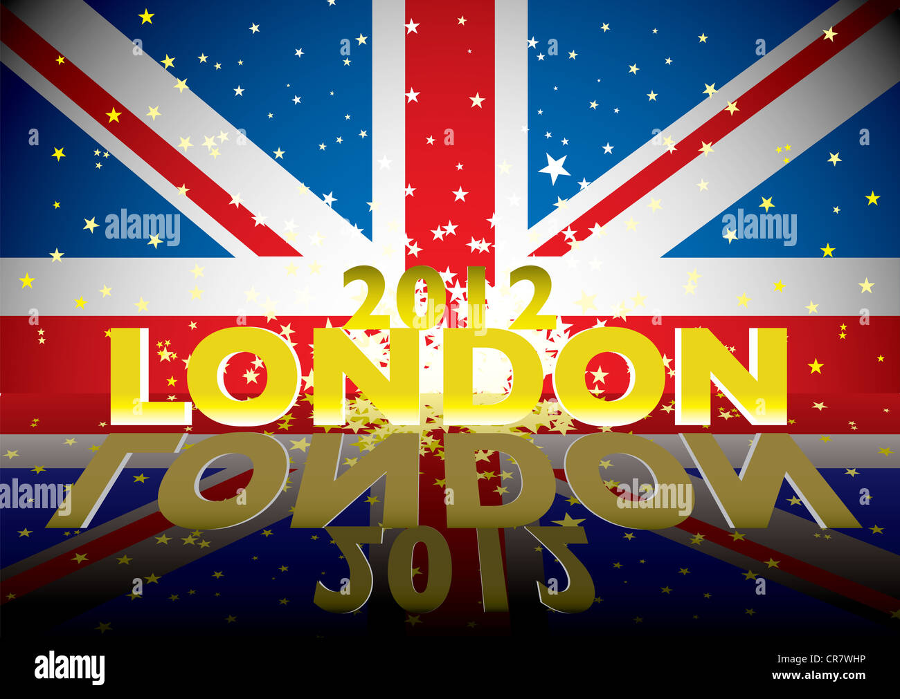 Modern union flag for london 2012 with stars and explosion Stock Photo ...