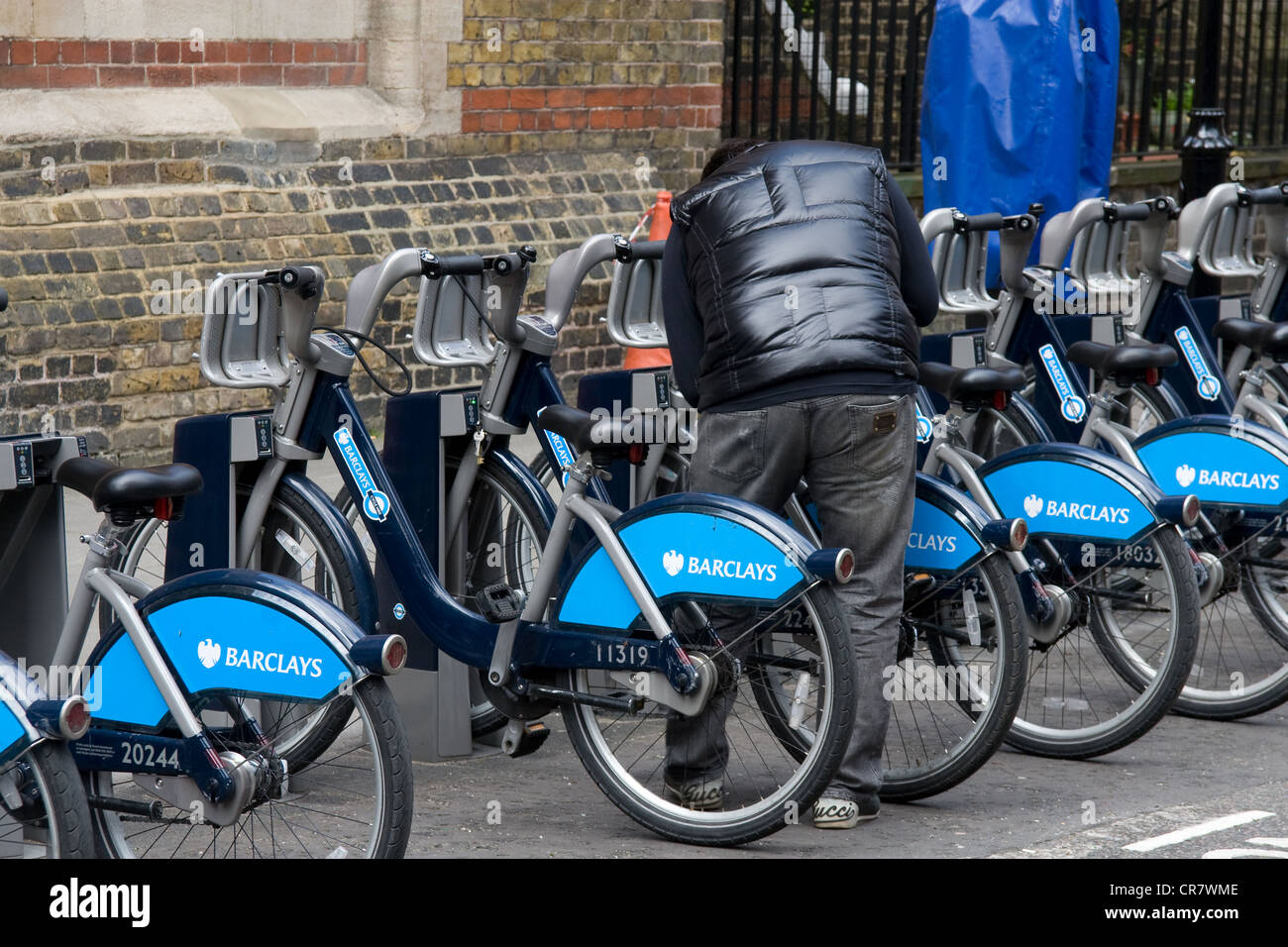 TFL Transport for London cycles and racks Chelsea Stock Photo - Alamy