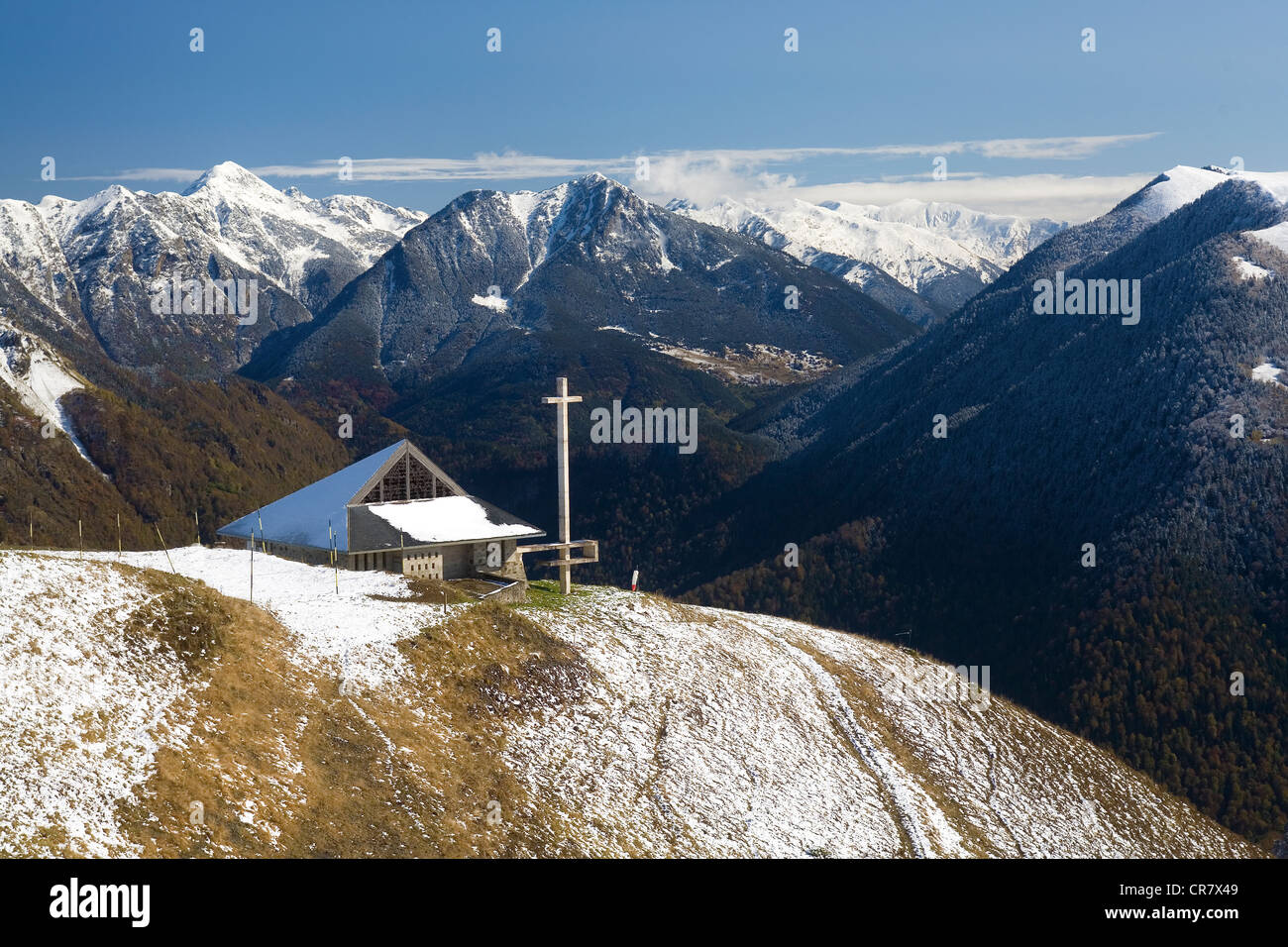 France, Haute Garonne, Bagneres de Luchon, the chapel of resort and the ...